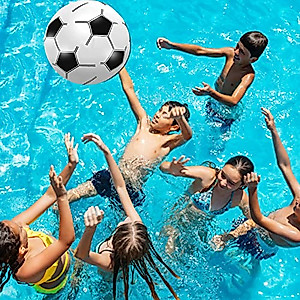HAOOIE 4 Pack Giant Inflatable Soccer Ball 27 Inch Large Beach Balls Bulk Pool Toys Beach Toys Beach Party Decoration for Water Sports Games Party Supplies
