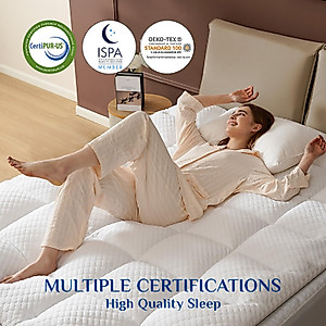 Dual Layer 3 Inch Memory Foam Mattress Topper Queen Size, 2 Inch Cooling Gel Memory Foam Plus 1 Inch Down Alternative PillowTop Mattress Pad Cover with 8-21 Inch Deep Pocket