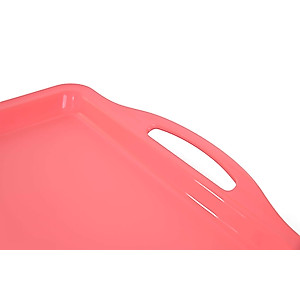 Mintra Home Durable Serving Tray (1pk, Salmon) - Platter with Handle 14in, Salmon, (Heavy Duty,Large Capacity Great for Kitchen, Wedding, Restaurant Indoor or Outdoor Picnic Camping