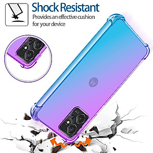 Koarwvc Case for Motorola ThinkPhone Case, Moto ThinkPhone 5G Case, Crystal Clear Case Gradient Slim Anti Scratch TPU ShockProof Protective Phone Cases Cover for Motorola ThinkPhone 2023 (Purple/Blue)