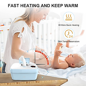 Baby Wipe Warmer Wipes Dispenser : High Capacity LED Display Silent Heating - Wipes Diaper Warmer with Adapter for Newborn Baby