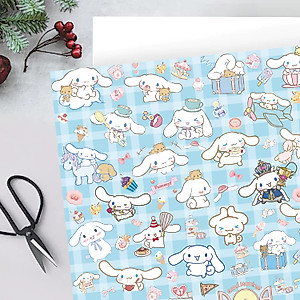 EYQQM Pack of 5 CINNAMOROLL Gift Wrapping Paper 20" x 30" Kraft Paper Sheets Quality Kitty Birthday Wrapping Paper Set for Kids, Party Storage Festive Decoration (Blue Puppy)