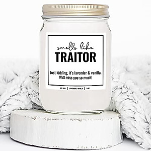 YouNique Designs New Job Candle for Women, 8 Ounces, Going Away Candle for Coworker, Coworker Leaving Candle for Women, Farewell, Goodbye, All Natural Soy Aromatherapy Candles (Lavender & Vanilla)