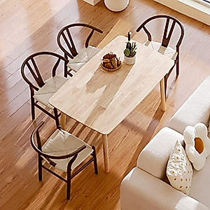 LETRA Wishbone Chairs Set of 2, Ash Wood Wishbone Dining Chair with Y Backrests Woven Paper Cord Seats, Mid Century Modern Chairs for Dining Room Fully-Assembled, Wooden Dining Chairs, Walnut