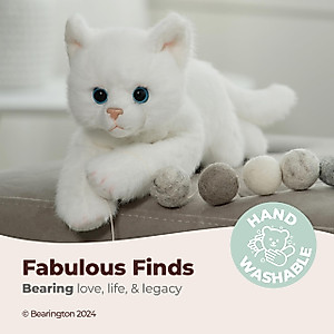Bearington Lil' Muffin Small Plush Stuffed Animal White Cat, Kitten 8 inch