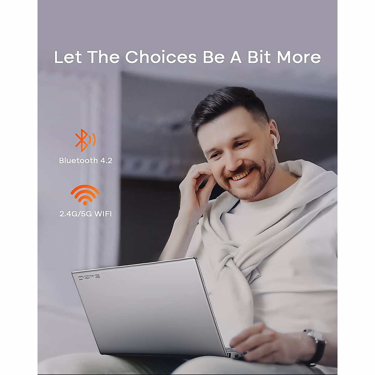 DERE Laptop with Fingerprint Unlock 15.6" Laptop Computer with Full-Size Backlit Keyboard Intel Celeron N5095 Processor 12GB DDR4+256GB SSD, 1920x1080 FHD Windows 10, 5G WiFi, USB 3.0 MBook M11 Silver