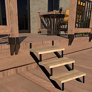 Doniks Steel Stair Step Riser -3 Step for Deck Height 27 Inches metal Stair Stringer Step Stringer support connector Frame hanger bracket