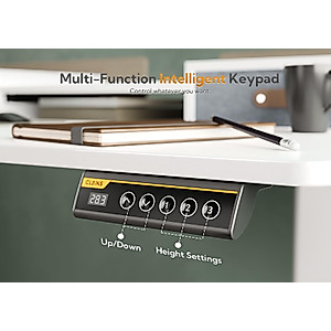 Claiks Standing Desk with Drawers, Stand Up Electric Standing Desk Adjustable Height, Sit Stand Desk with Storage Shelf and Splice Board, 55 Inch, White