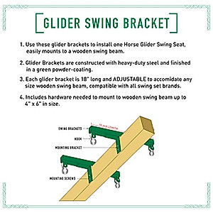 DreamController Heavy Duty Metal Swing Set Brackets and Hardware-Set of 2 for Backyard Horse Glider-Kids Swing Set Accessories Outdoor-playset Accessories Outdoor Swing Sets Lifetime Swing Hanger Kit