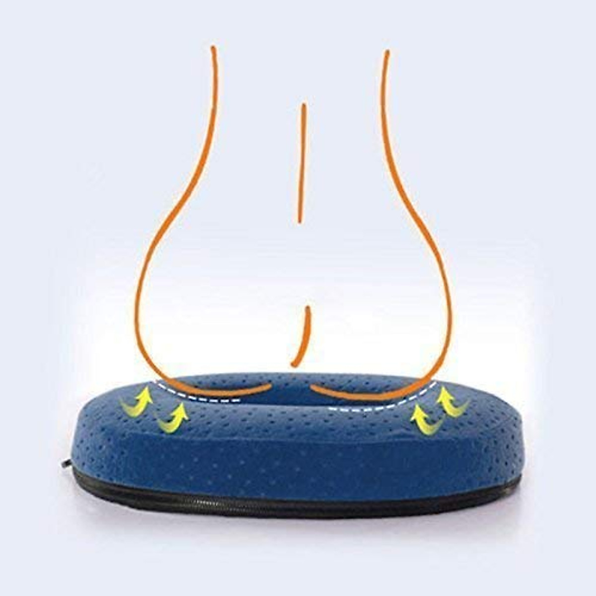 Orthopedic Ring Cushion Made from Memory Foam, Donut Cushion for Relief of Haemorrhoids (Piles) and Coccyx Pain, Suitable for Wheelchair, Car Seat, Home Or Office, Blue (Navy)