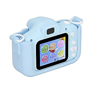 Kids Camera, Auto Focus 2000W Pixels Silicone TF Card Children Camera for Christmas(Blue)