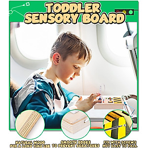 TEUVO Light Switch Busy Board Toy Montessori Toy Wooden Button Busy Board for Kids Aged 1 2 3 4 5, Toddler Sensory Board Toy Control Panel Kids Activity Button Toy Educational Gifts for Boys Girls