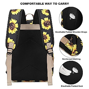 Kouxunt Sunflower Laptop Backpack for Women Girls, 15.6 inch College School Backpacks Travel Casual Daypack