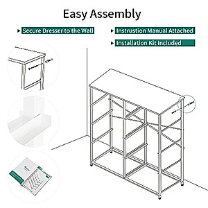 YITAHOME Fabric Dresser with 8 Drawers, TV Stand for Bedroom, Living Room, Hallway, Closets & Nursery - Sturdy Steel Frame, Wooden Top & Easy Pull Fabric Bins (Beige)