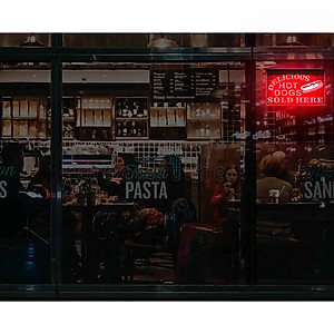 110250 Delicious Hot Dog Sold Here Fast Food Cafe Shop Decor Display LED Light Neon Sign (16" X 12", Green)