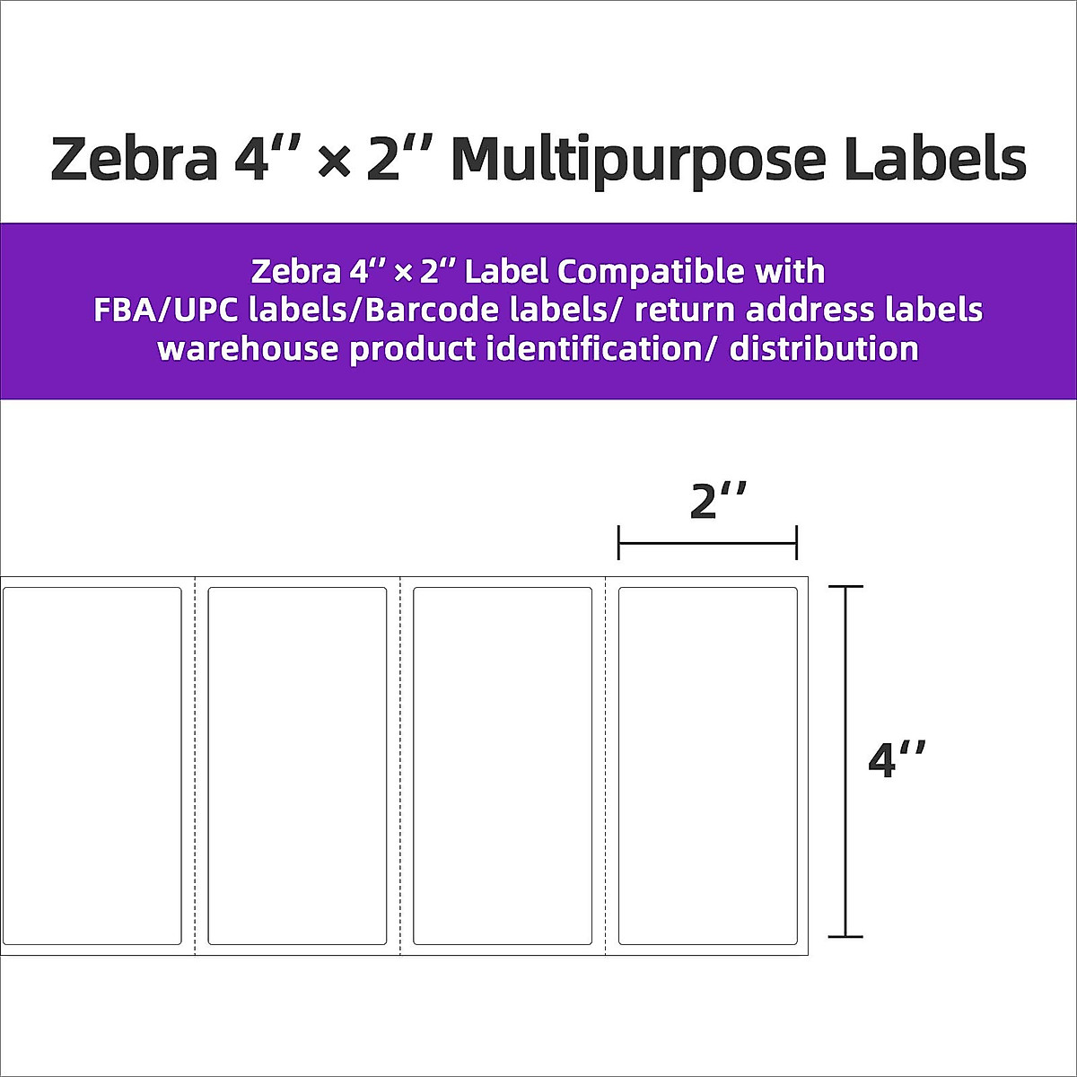 AveneMark 12 Rolls 4" x 2" Direct Thermal Labels for Barcodes Postage Address Shipping Labels Compatible with Rollo & Zebra Desktop Printers Adhesive - 750 Labels/Roll