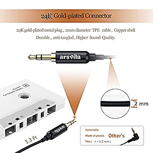 arsvita Car Audio aux Cassette Adapter and a Type C to 3.5mm Audio Aux Jack Adapter,Compatible for Google , Samsung , Xiaomi , Huawei All Type C Port Devices. --- White