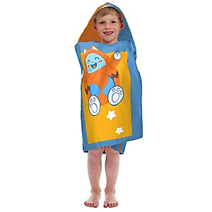 Jay Franco Blippi Bath Pool Beach Hooded Towel - Super Soft & Absorbent Kids Blue Cotton Towel