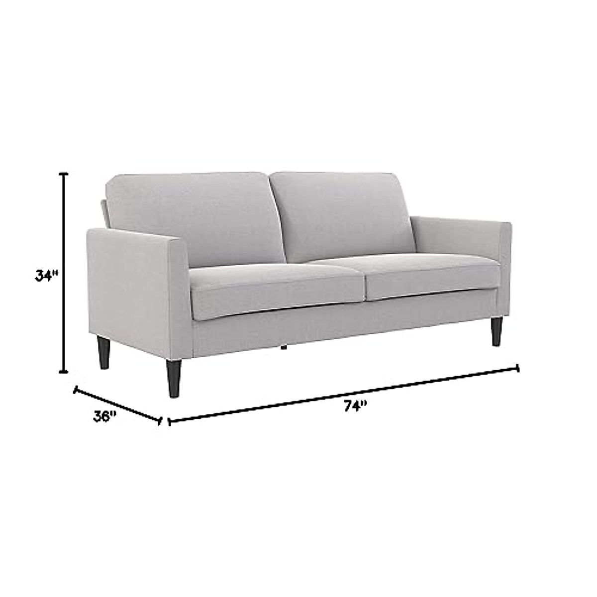 Mr. Kate Winston Sofa with Pocket Coils, Light Gray Linen