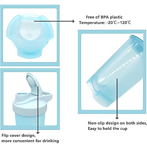 Shaker Bottle Blender with Classic Loop Top (BPA Free) – Best Protein Powder/Fruit Juice Mixer with Whisk Ball- 16 oz (Pink)