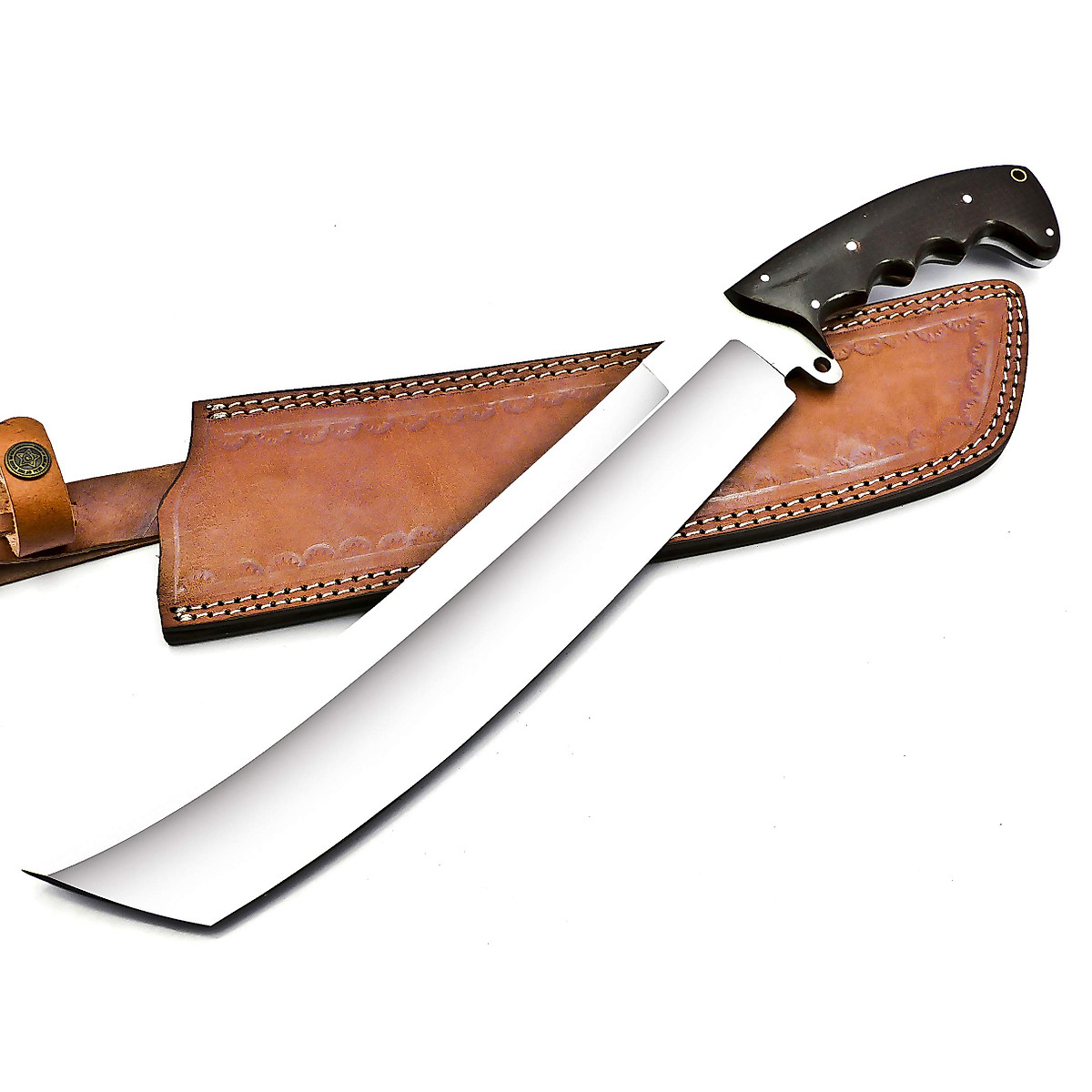 Nooraki 18" Handmade Machete Knife | Full Tang Hunting Knife Made Using Chrome Vanadium Stainless Steel, Camping knife with Micarta Handle and Leather Sheath
