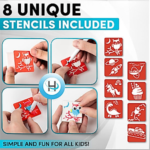 Hula Home Magnetic Mini Tile Art Kit with Markers - Kids Crafts & DIY Arts Magnets for Girls & Boys - Self Adhesive Magnet for Fridge, Locker - Fun Party Favors for Outdoor Activities