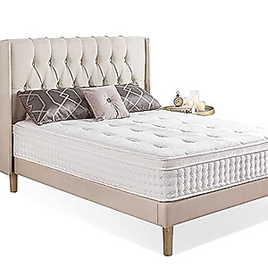 ZINUS 12 Inch Euro Top Pocket Spring Hybrid Mattress, Full, Pressure Relief, Pocket Innersprings for Motion Isolation, Mattress in A Box