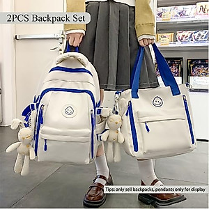 YJMKOI Casual Daypack Backpacks for Girls and Boys, Cute Kids School Bookbag Aesthetic Backpack for Teens Girls,Blue