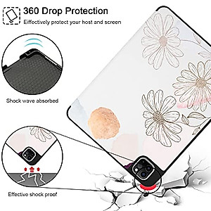 Lepeoac Designed for iPad Pro 11 inch Case M2 4th Generation (2022) / 3rd Gen (2021) / 2nd Gen (2020) / 1st Gen (2018) with Pencil Holder, Trifold Stand TPU Back Shell Smart Case, Floral