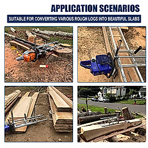 Topdeep Chainsaw Mill Aluminum Planking Milling Bar Size 14 to 36 Inches Wood Lumber Cutting Saw Mill with 9FT Portable Chainsaw Milling Rail Ladder Guide Tool…