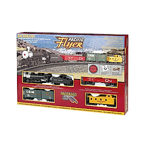Bachmann Trains - Pacific Flyer Ready To Run Electric Train Set - HO Scale
