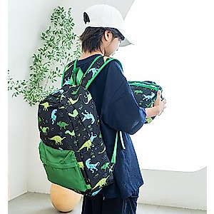 Bluboon Preschool Backpack Kids Boy Kindergarten Backpack With Lunch Box School Book Bags for Elementary Primary Schooler（Green Dinosaur