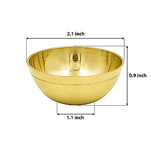 Shubhkart Brass Offering Bowl, Pack of 7 Brass Mini Water Bowl Tibet Tibetan Buddhist Supplies, for Buddhist Ceremonies, Burning incense cones, Dhoop,Meditation