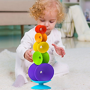 Rainbow Spinning Wheel Toy - Kids Stackable Spinning Toy for Kids, Spinning Toy,Stacking Toy for Babies and Toddlers, Brain Early Learning Toys, Interactive Learning Stacking Toys
