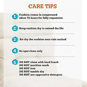 EAGLE PEAK New Tufted Outdoor/Indoor High Back Patio Chair Cushion, Set of 2, 44'' x 22'', Beige