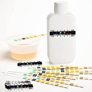 Jiuguva 13 Pcs Urine Test Complete Kit Includes 1 Lining Pocket Boxer Briefs 2 Portable Empty Urine Temperature Bottle 10 Adhesive Temperature Strips Urine Tester for Lab Testing (X-Large)