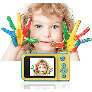 eDealz Full 1080P Kids Selfie HD Compact Digital Photo and Video Rechargeable Camera with 2" LCD Screen, Video Games and Micro USB Charging (Blue, SD Card + Reader + Card Holder)