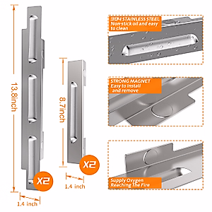 Wind Guards For Blackstone 22 inch Griddle,Magnetic Stainless Steel Wind Guard For Blackstone 22" Griddle,Compatible with Blackstone 22 Inch Griddle Hood,Rear Grease Cup and Side Shelf