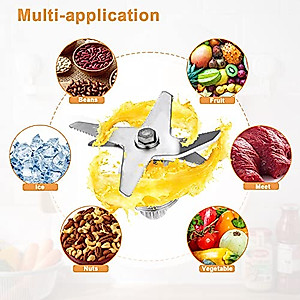 Hicello Wet Blade Assembly, Stainless Steel Blender Replacement Parts, Six Blades Blender Blade Compatible with Vitamix 1151,1152