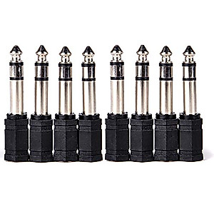 8Pcs 6.35mm Male to 3.5mm Female Plug Stereo Adapter 1/4 inch Stereo Male Plug to (1/8 Inch) Female Stereo Audio Headphone Jack Adapters Socket Mini Jack Adaptor