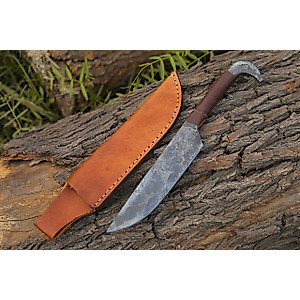 Viking Knife Custom Forged Full Tang Carbon Steel Ravens Head Hunting Camping Outdoor Knife Anniversary Birthday Xmas Gift Items