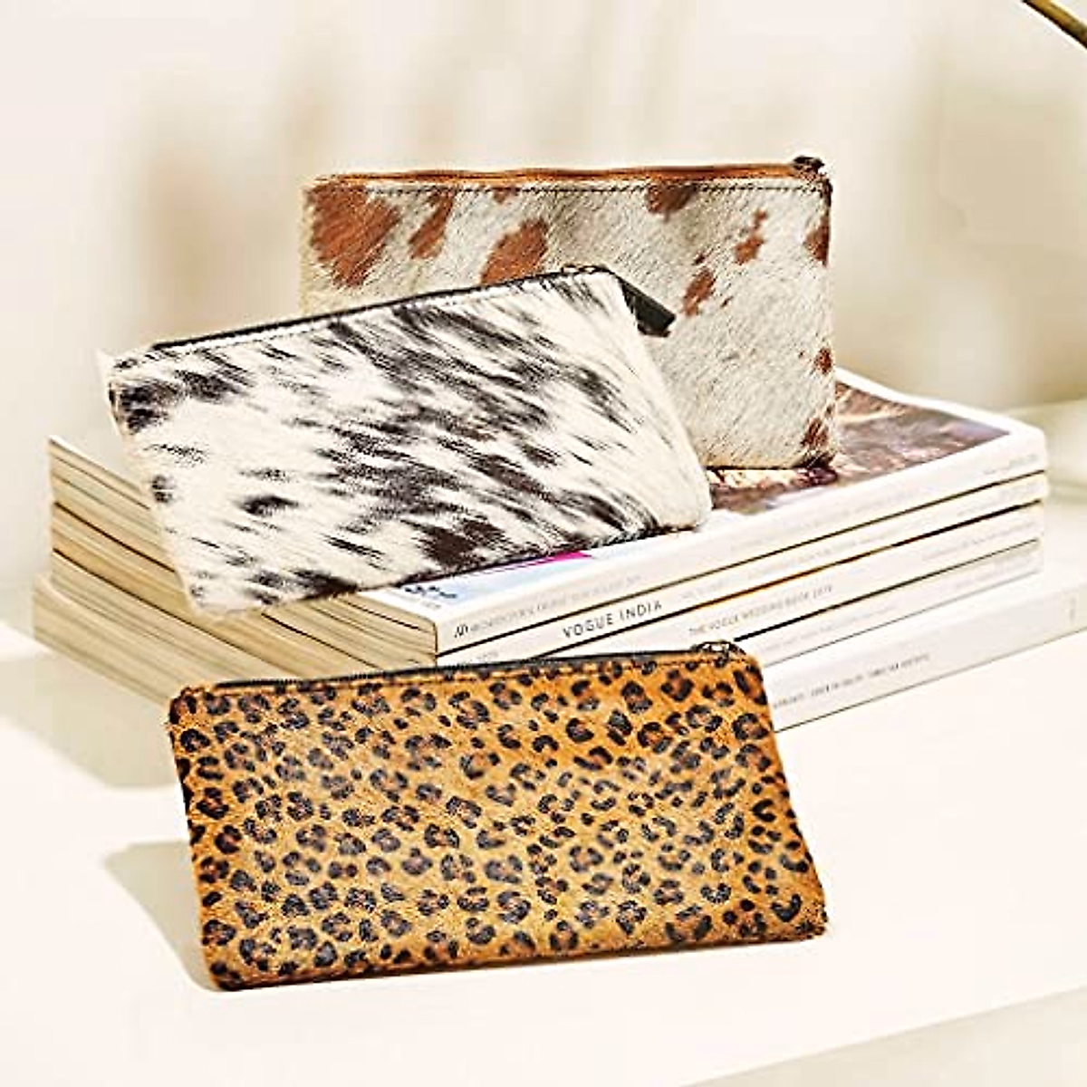 Myra Bag Wildfire Leather And Cowhide Wallet Upcycled Cowhide & Leather S-2714,Lightweight