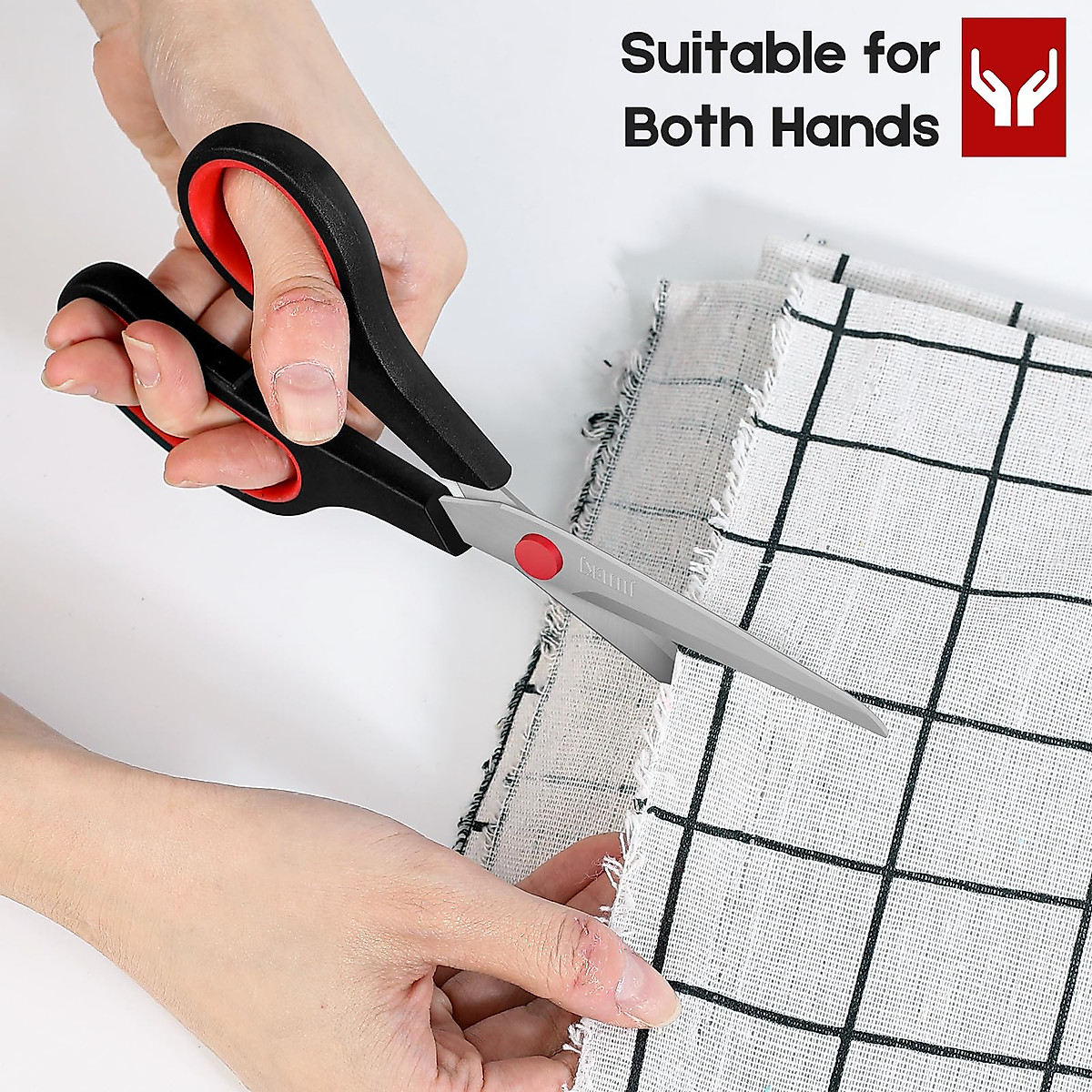 Scissors Bulk black 6-Pack, All Purpose Scissors Stainless Steel Sharp Scissors for Office Home General Use Craft Supplies, High/Middle School Classroom Class Older Kids Scissor Set, Right/Left