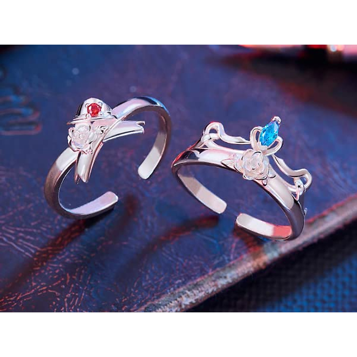 RJZMMN Nakahara-Chuya Ring Anime Bungo Stray Dogs Cosplay Rings Dazai Osamu Costume Ring Couple Jewelry (2pc)