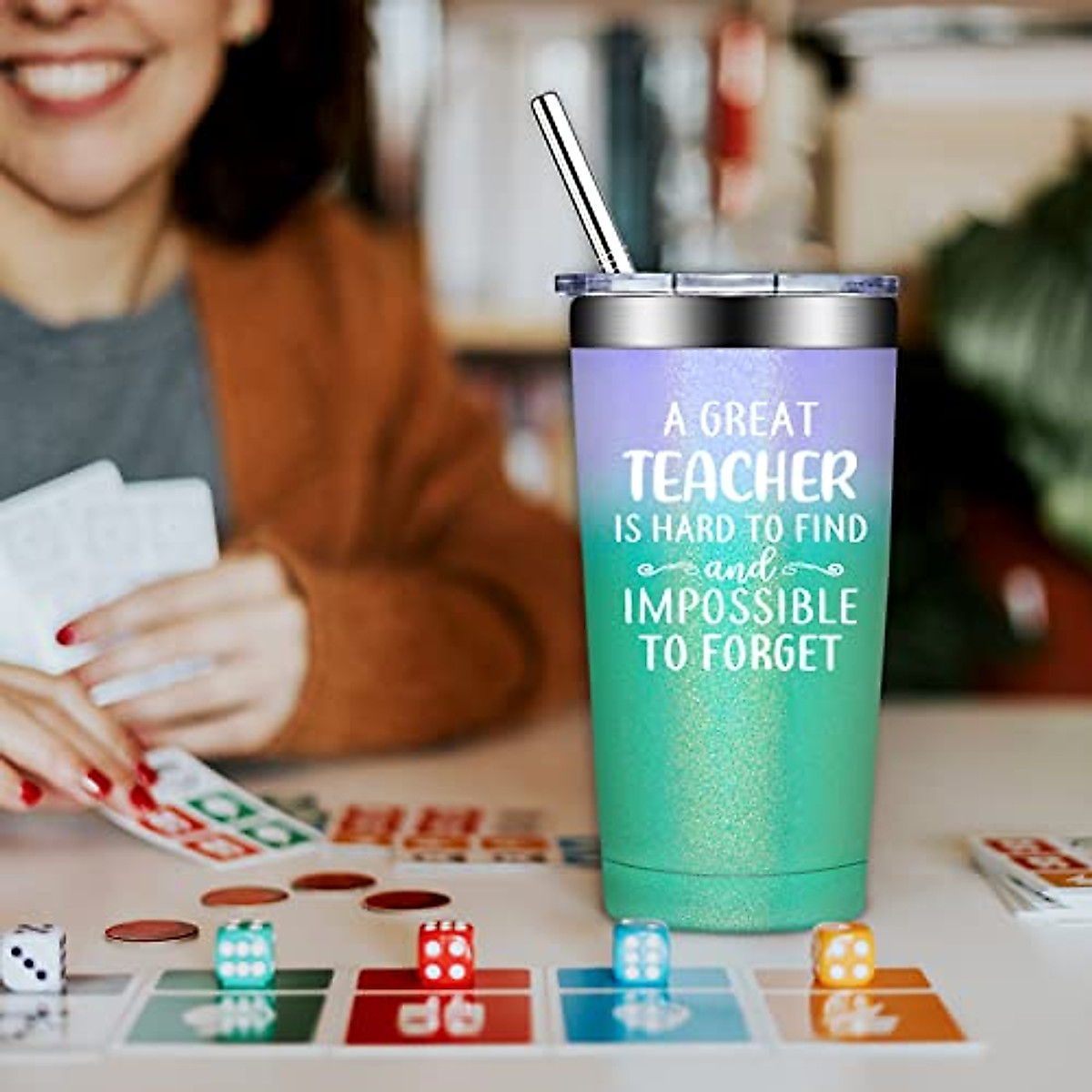 DOEARTE Teacher Appreciation Gifts - Teacher Gifts for Women - Perfect Christmas, Thank You, Birthday, Week Gifts for Teachers - Best Teacher Gifts from Student - 20oz Teacher Tumbler