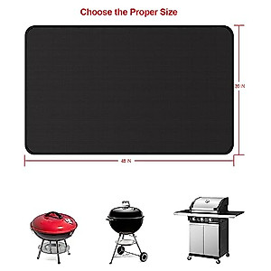48 x 30 inch Under Grill Mats for Outdoor Grill, Deck and Patio Protector Mat, Double-Sided Fireproof Waterproof Oil-Proof BBQ Mat, Grill Floor Pads Fire Pit Mat Fireplace Mat (48X30 inch)