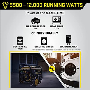 Champion Power Equipment 100416 10,000/8,000-Watt TRI Fuel Portable Natural Gas Generator, NG/LPG Hose Kits and CO Shield