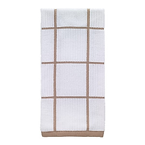 T-fal Textiles 10159 100-Percent Cotton Parquet Kitchen Dish Towel, Sand, Check-Single