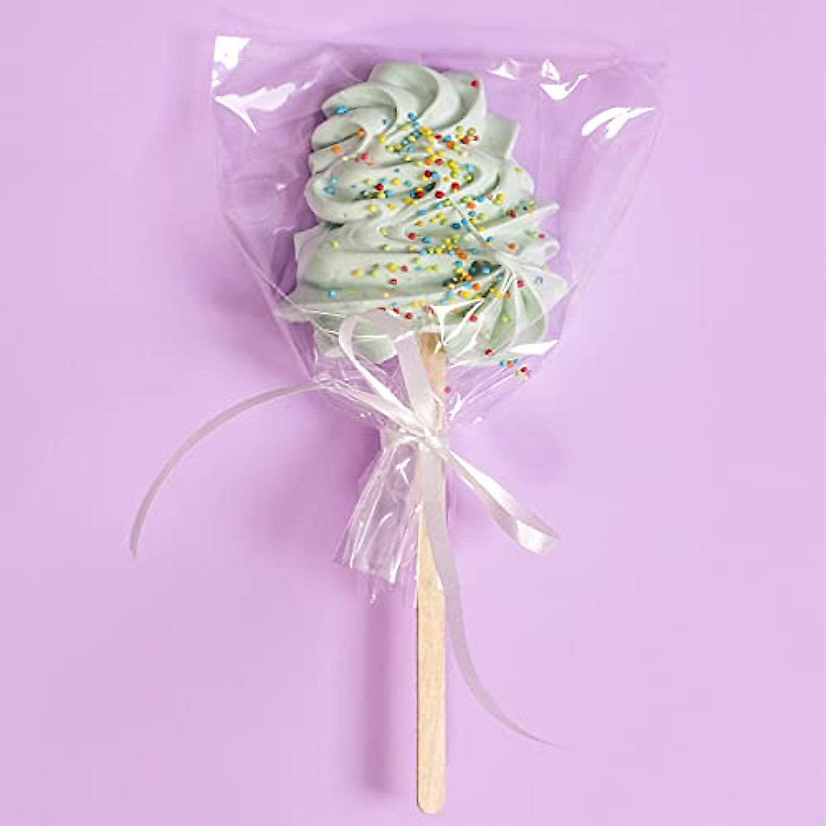 400 PCS Treat Cello Bags and Ties 3x4 for Lollipop Plastic Cellophane Treat Bag Packing Bakery Candies Lollipop Packaging