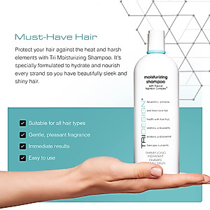 TRIDESIGN Hair Care Moisturizing Shampoo - Revitalizing Hair Shampoo with Topical Nutrition Complex for Men and Women, Home or Salon Shampoo, 10.5 Oz Hair Products to Hydrate & Nourish Hair